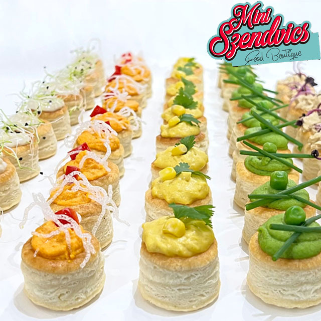 42 db zöldségkrémes mini bouchee szett :: Miniszendvics.hu
